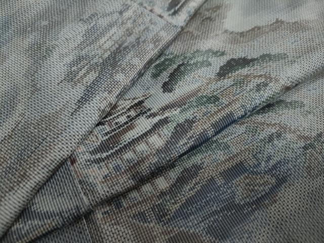 平和屋着物●都喜ヱ門　本場大島紬　白大島　総絣　7マルキ　雲霞風景文　藤絹織物謹製　正絹　逸品　DAAW5953ud