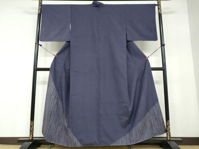 平和屋着物●訪問着　紬地　変わり縞　正絹　逸品　未使用　DAAW5988ud