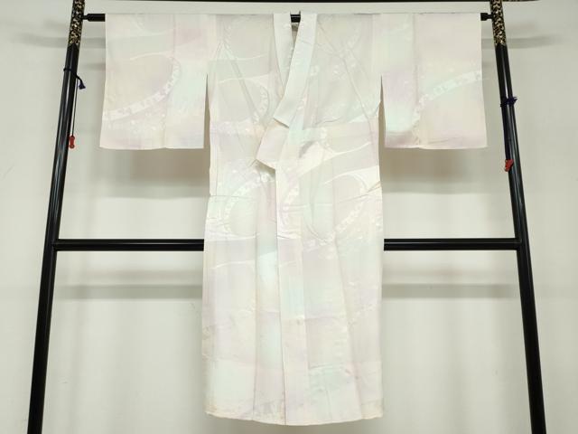 平和屋着物●長襦袢　無双仕立て　草花地紋　暈し染め　半衿刺繍　正絹　逸品　未使用　DAAW5994ud