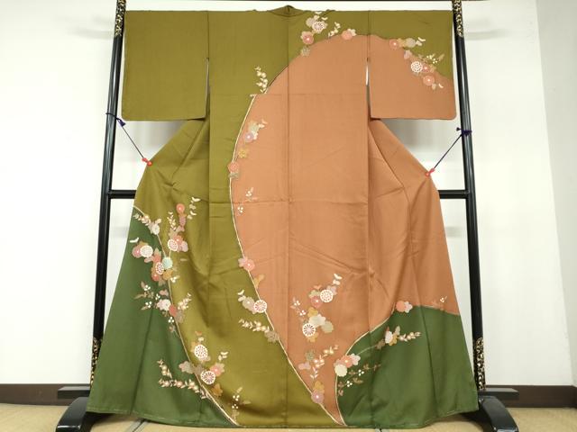 平和屋着物●訪問着　枝花文　金彩　正絹　逸品　未使用　DAAW5995ud