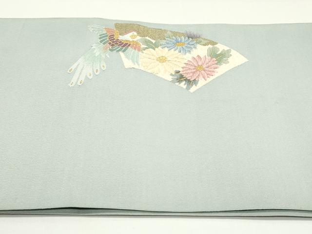 平和屋着物○爪掻き本綴れ 八寸名古屋帯 地紙重ね鳳凰鴛鴦花文 金糸