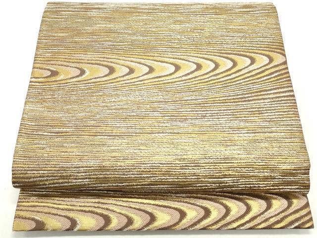 平和屋着物●西陣織　陰山織物謹製　箔屋清兵衛　全通柄袋帯　草木染　木目文　金糸　正絹　逸品　DAAW6584ob