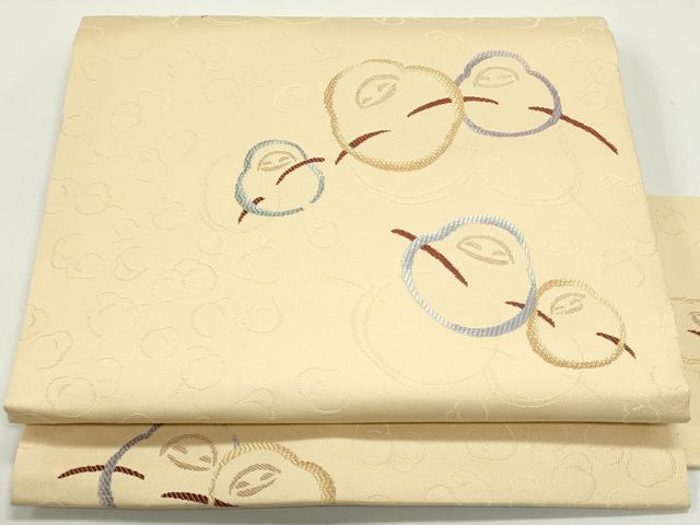 平和屋着物●九寸名古屋帯　達磨　雄黄色　正絹　逸品　DAAW6593ob