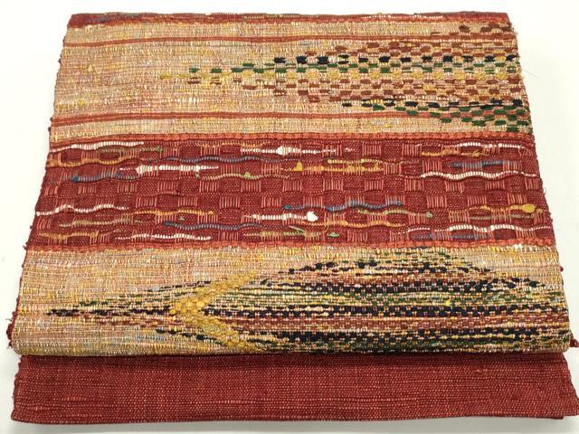 平和屋着物○八寸名古屋帯 紬地 抽象文様 正絹 逸品 DAAY2715op 平和