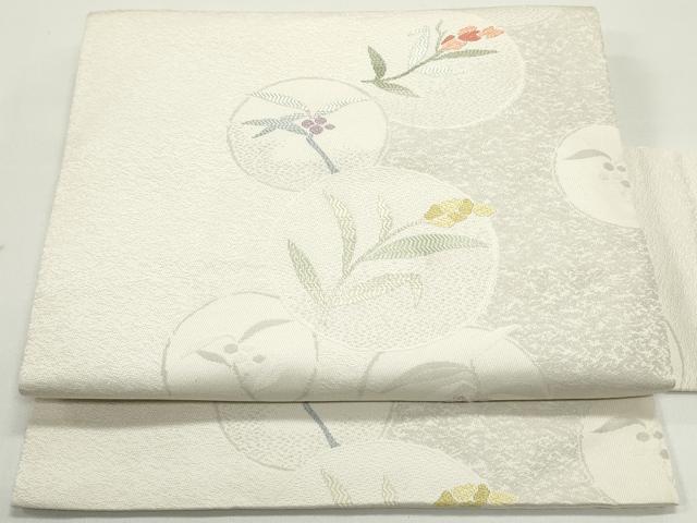 平和屋着物●九寸名古屋帯　唐織　花丸文　正絹　逸品　DAAW6605ob