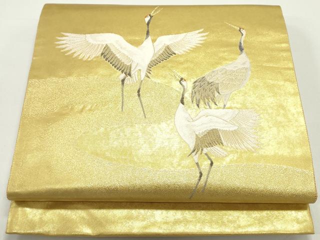 平和屋着物●西陣　橋本織物謹製　松岡正剛　太鼓柄袋帯　月明鶴　日本の名品　金糸　正絹　逸品　DAAW6673ob