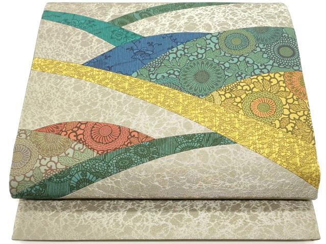 平和屋着物●人間国宝　南部芳松　突彫り　太鼓柄袋帯　切嵌花唐草文　正絹　逸品　DAAW6733ob