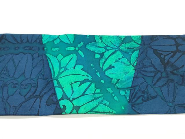 平和屋着物○塩瀬 九寸名古屋帯 ろうけつ染め 切嵌亀甲花文 正絹