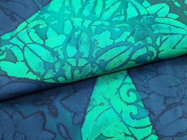 平和屋着物●塩瀬　九寸名古屋帯　ろうけつ染め　切嵌亀甲花文　正絹　逸品　未使用　DAAW6819ob 平和屋着物○塩瀬 九寸名古屋帯 ろうけつ染め 切嵌亀甲花文 正絹