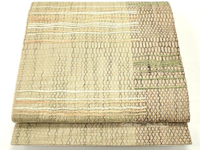 平和屋着物●都喜ヱ門　本場大島紬　全通柄袋帯　横段文　藤絹織物謹製　正絹　逸品　DAAW6959ob