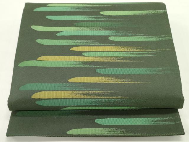 平和屋着物●西陣　織楽浅野　六通柄袋帯　横段文　正絹　逸品　DAAW6968ob