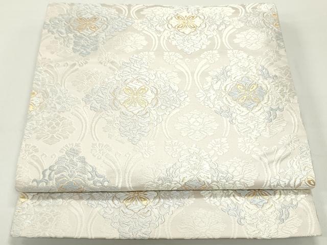 平和屋着物●六通柄袋帯　唐織　立涌花菱文　金銀糸　正絹　逸品　DAAW6998ob