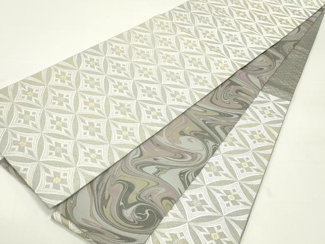 平和屋着物●両面　六通柄袋帯　唐織　七宝花文　金銀糸　正絹　逸品　DAAW7000ob