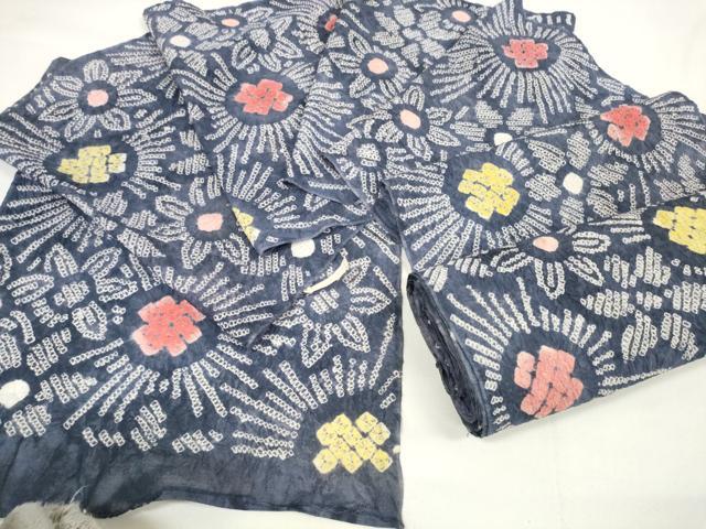 平和屋着物＊夏物　有松鳴海絞　反物　着尺　花散らし　綿　逸品　未使用　DAAW7301zzz