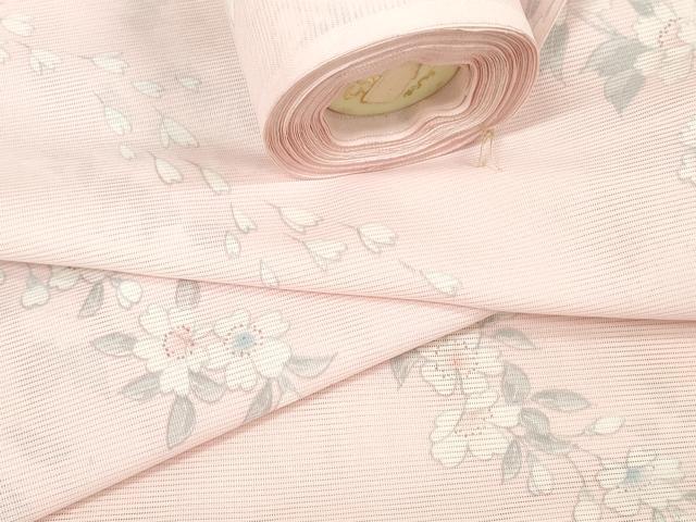 平和屋着物＊夏物　小紋　反物　着尺　駒絽　枝花文　洗える着物　未使用　DAAW7443zzz