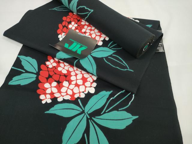 平和屋着物＊夏物　ファッションデザイナー　コシノジュンコ　浴衣　反物　着尺　紫陽花　アジサイ　綿　逸品　未使用　DAAW7531zzz