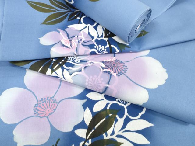 平和屋着物＊夏物　浴衣　反物　着尺　花並べ　綿　逸品　未使用　DAAW7533zzz