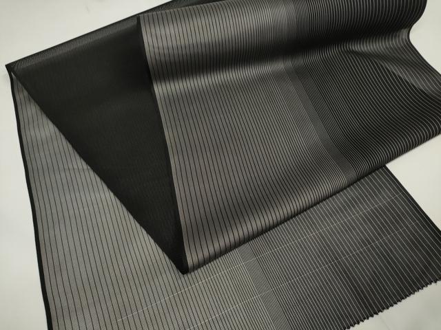 平和屋着物＊夏物　小紋　反物　着尺　二重紗　間道　黒地　逸品　未使用　DAAW7686zzz