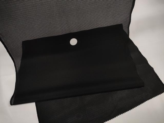 平和屋着物＊夏物　黒紋付　黒反物　着尺　絽　洗える着物　未使用　DAAW8002zzz