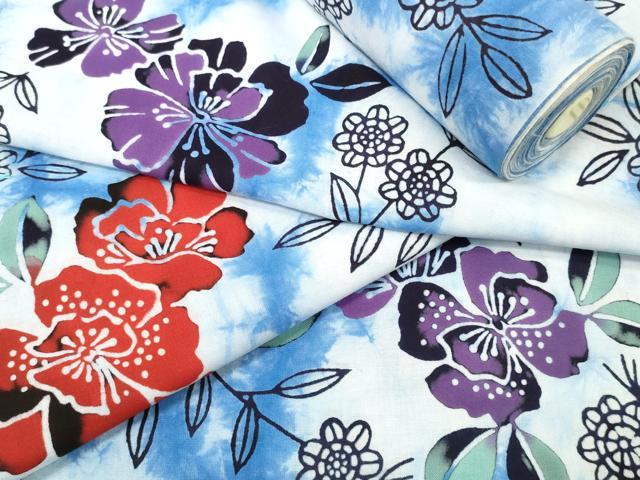 平和屋着物＊夏物　浴衣　反物　着尺　草花文　綿　逸品　未使用　DAAW8184zzz