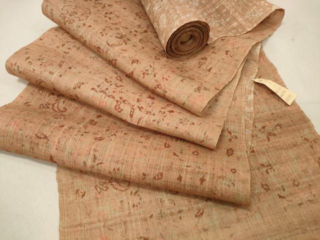 平和屋着物＊夏物　紗紬　反物　着尺　更紗花文　逸品　未使用　DAAW8189zzz