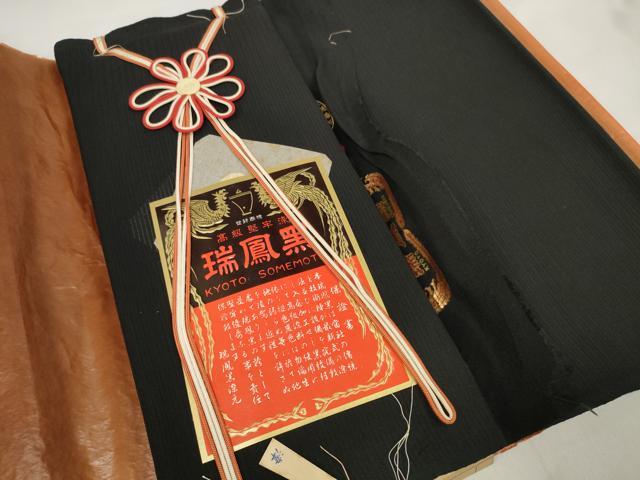 平和屋着物＊夏物　黒紋付　黒反物　着尺　壁絽　堅牢染　瑞鳳黒　逸品　未使用　DAAW8193zzz