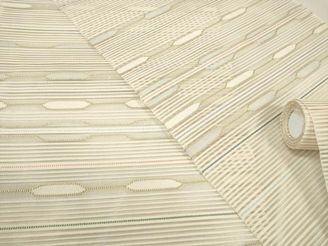 平和屋着物＊夏物　名古屋帯　帯反物　絽綴れ　横段文　金糸　逸品　未使用　DAAW8260zzz