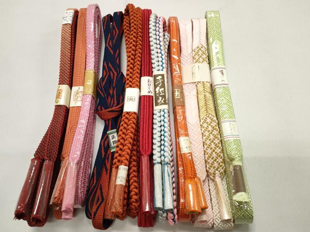 平和屋着物●和装小物　帯締め10本セット　組紐　手組　金糸　逸品　未使用　DAAW8447zzz