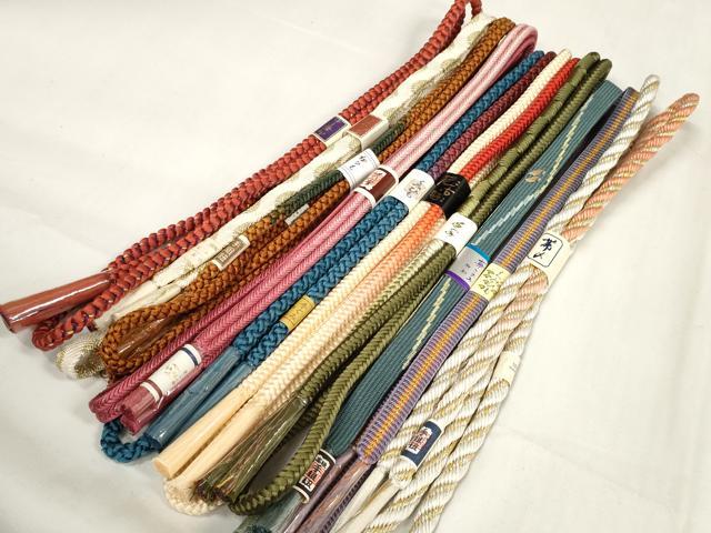 平和屋着物●和装小物　帯締め10本セット　手組紐　組紐　高麗組　金糸　逸品　未使用　DAAW8463zzz