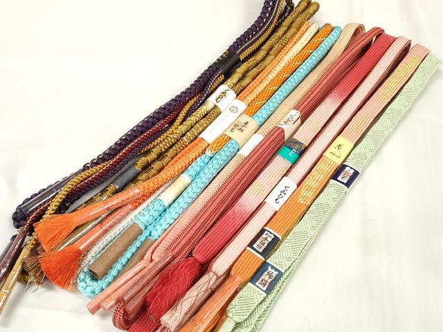 平和屋着物●和装小物　帯締め10本セット　手組紐　組紐　高麗組　鴨川組　金糸　逸品　未使用　DAAW8465zzz