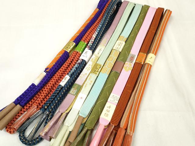 平和屋着物●和装小物　帯締め10本セット　手組紐　畝紐　高麗組　笹浪組　金糸　逸品　未使用　DAAW8467zzz