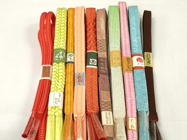 平和屋着物●和装小物　帯締め10本セット　礼装用　佐賀錦　手組紐　笹浪組　高島屋扱い　大丸扱い　丈長　逸品　未使用　DAAW8479zzz