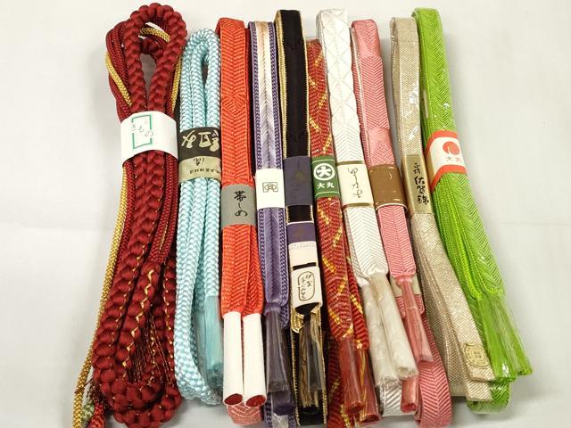 平和屋着物●コシノヒロコ　和装小物　帯締め10本セット　振袖用　佐賀錦　雅流　笹浪組　金糸　大丸扱い　逸品　未使用　DAAW8480zzz