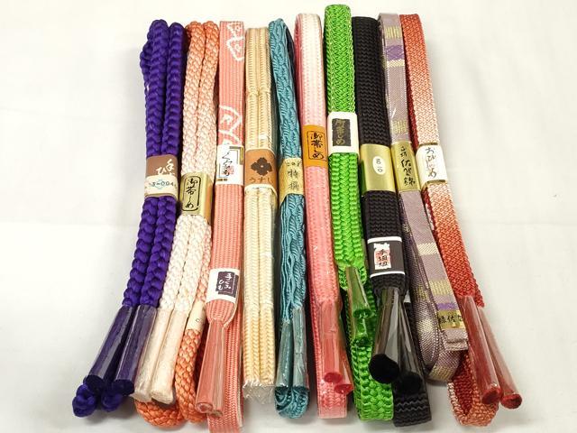 平和屋着物●世界的友禅作家　千地泰弘　和装小物　帯締め10本セット　佐賀錦　手組紐　組紐　高麗組　金糸　逸品　未使用　DAAW8484zzz