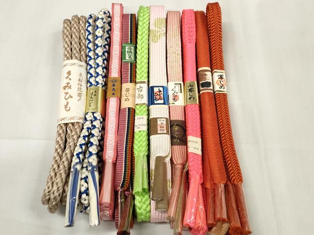 平和屋着物●和装小物　帯締め10本セット　手組紐　組紐　高麗組　金糸　逸品　未使用　DAAW8487zzz