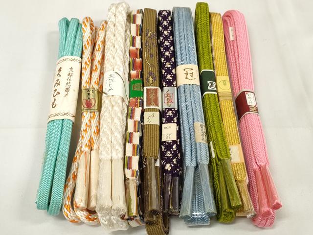 平和屋着物●和装小物　帯締め10本セット　組紐　高麗組　冠組　金糸　高島屋扱い　逸品　未使用　DAAW8490zzz