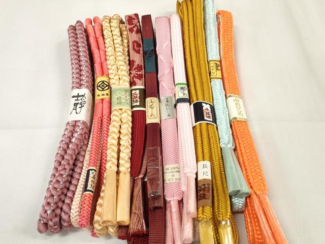 平和屋着物●和装小物　帯締め10本セット　手組紐　組紐　冠組　松坂屋扱い　長尺　逸品　未使用　DAAW8494zzz