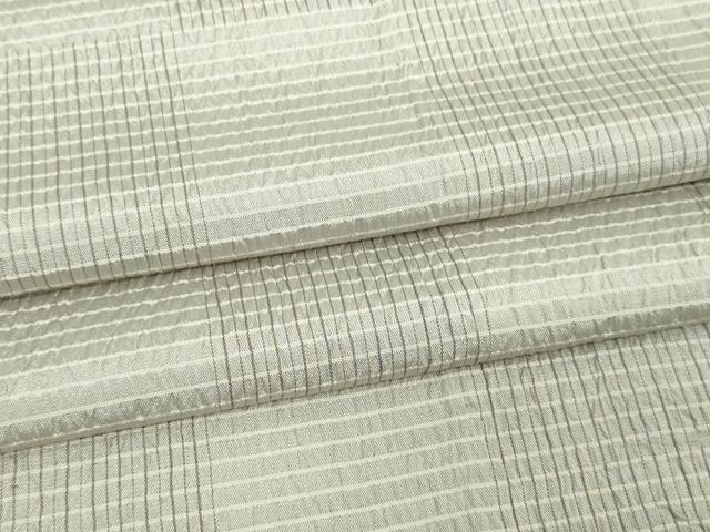 平和屋着物▽上質な紬　単衣　変わり格子　正絹　逸品　DAAW9193sf
