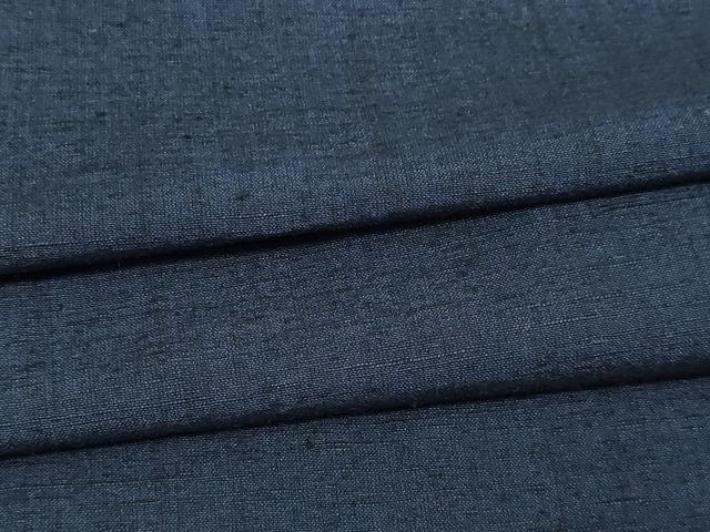 平和屋着物▽男性　紬　単衣　濃藍色　正絹　逸品　DAAW9210sf