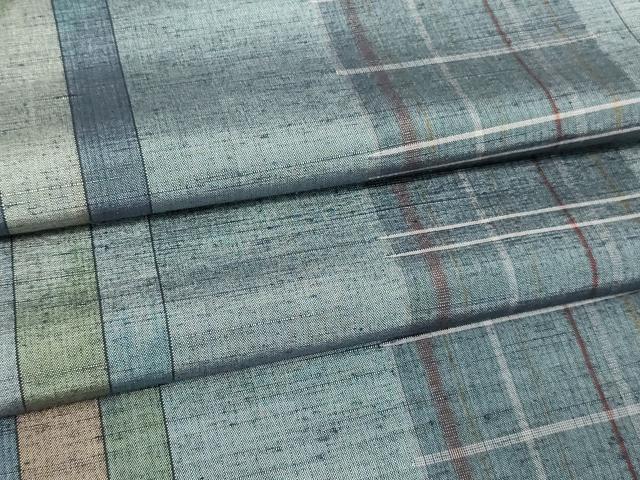 平和屋着物▽上質な紬　単衣　間道　正絹　逸品　DAAW9222sf