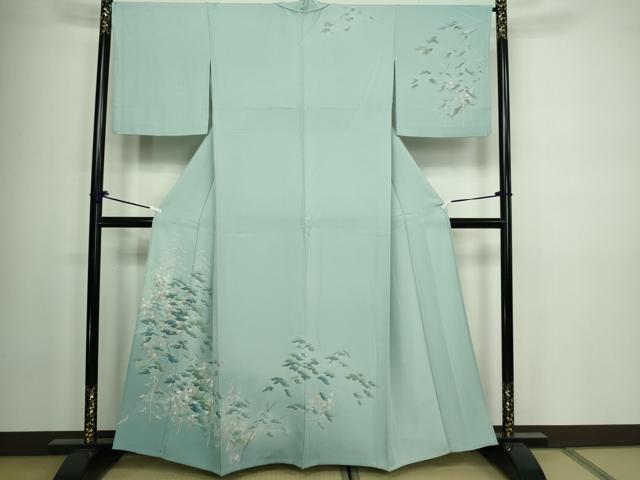 平和屋着物▽訪問着　単衣　花松文　正絹　逸品　DAAW9233sf