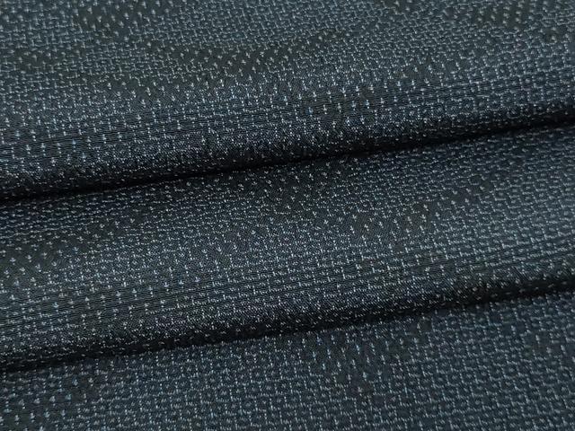 平和屋着物▽本塩沢　単衣　菱文　正絹　逸品　DAAW9268sf