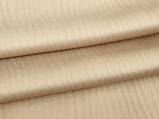 平和屋着物▽加賀友禅の巨匠　初代　由水十久監修　色無地　単衣　縞地紋　白茶色　正絹　逸品　DAAW9281sf