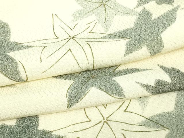 平和屋着物▽上質な小紋　単衣　舞葉文　金彩　正絹　逸品　未使用　DAAW9289sf