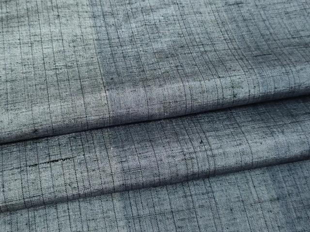 平和屋着物▽上質な紬　単衣　縞　正絹　逸品　DAAW9378sf
