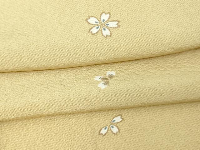 平和屋着物▽上質な小紋　単衣　舞桜文　正絹　逸品　DAAW9398sf