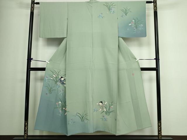 平和屋着物▽十日町友禅作家　関口遼一　訪問着　単衣　童子遊び　暈し染め　正絹　逸品　DAAW9403sf