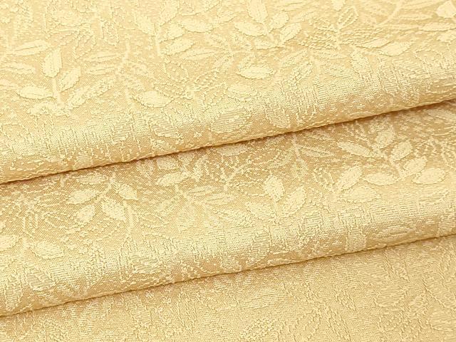 平和屋着物▽上質な色無地　単衣　南天地紋　蜂蜜色　ロング丈　正絹　逸品　DAAW9423sf