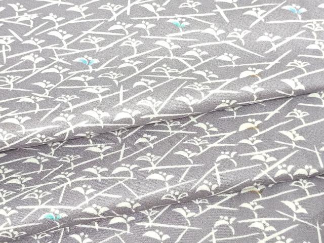 平和屋着物▽上質な小紋　単衣　草花文　正絹　逸品　DAAW9425sf