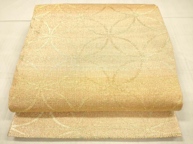 平和屋着物●桝屋高尾　ねん金綴錦　全通柄袋帯　名物聚文中七宝　金糸　正絹　逸品　DAAX0052cm